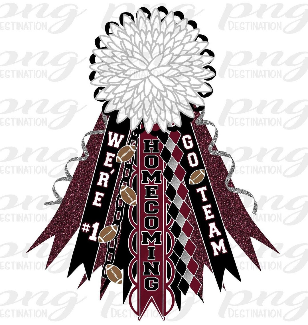 Maroon Homecoming Mum Png/white Black Maroon/white Flower Mum/shirt Mum ...