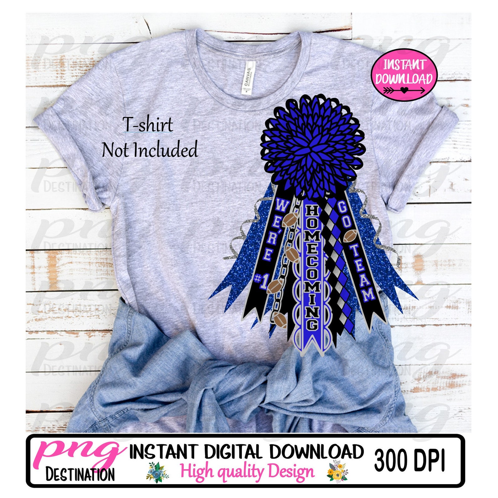 Blue Homecoming Mum PNG/ Blue Flower Mum /shirt Mum/blue Black Silver ...