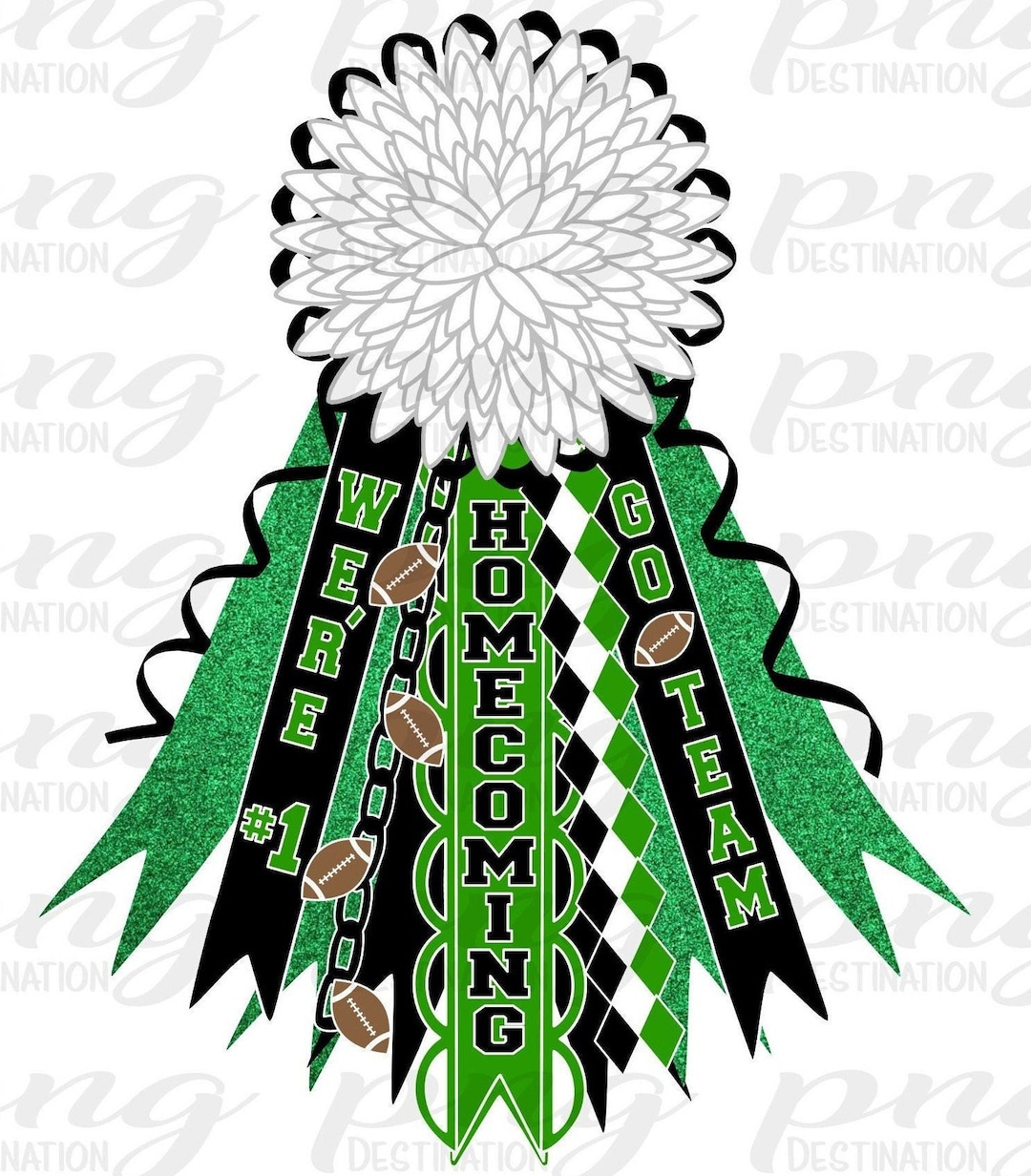 Green Homecoming Mum Png/white Black Green /white Flower Mum/shirt Mum ...