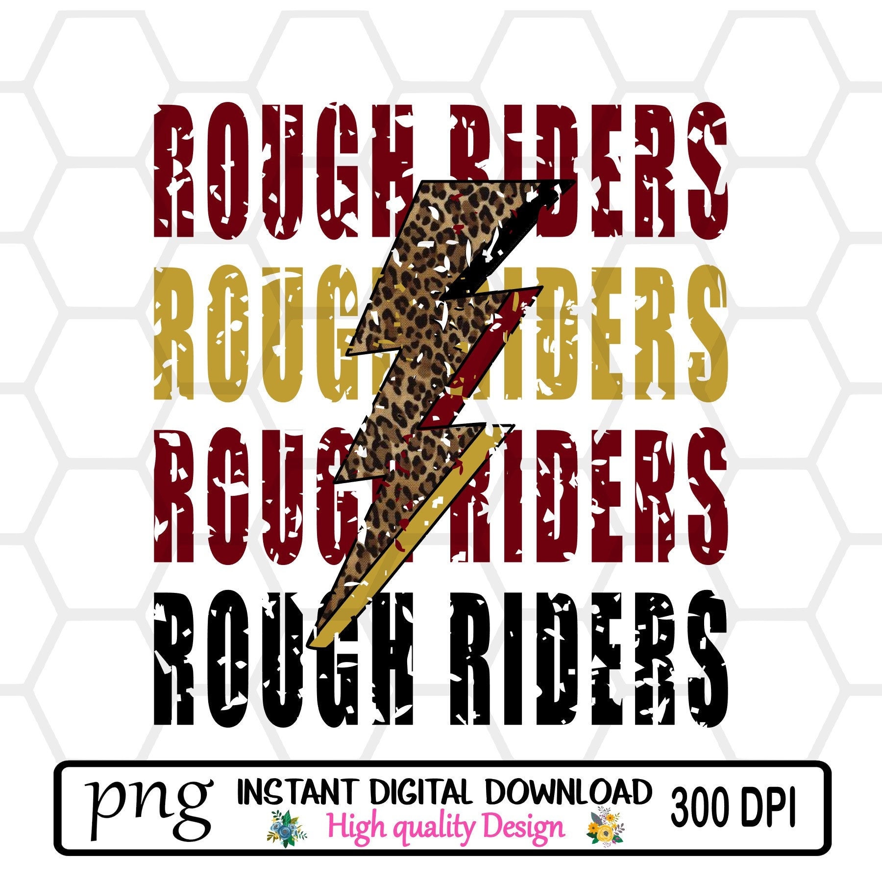 Rough Riders Leopard Lightning Bolt // School Spirit // Rough Riders ...