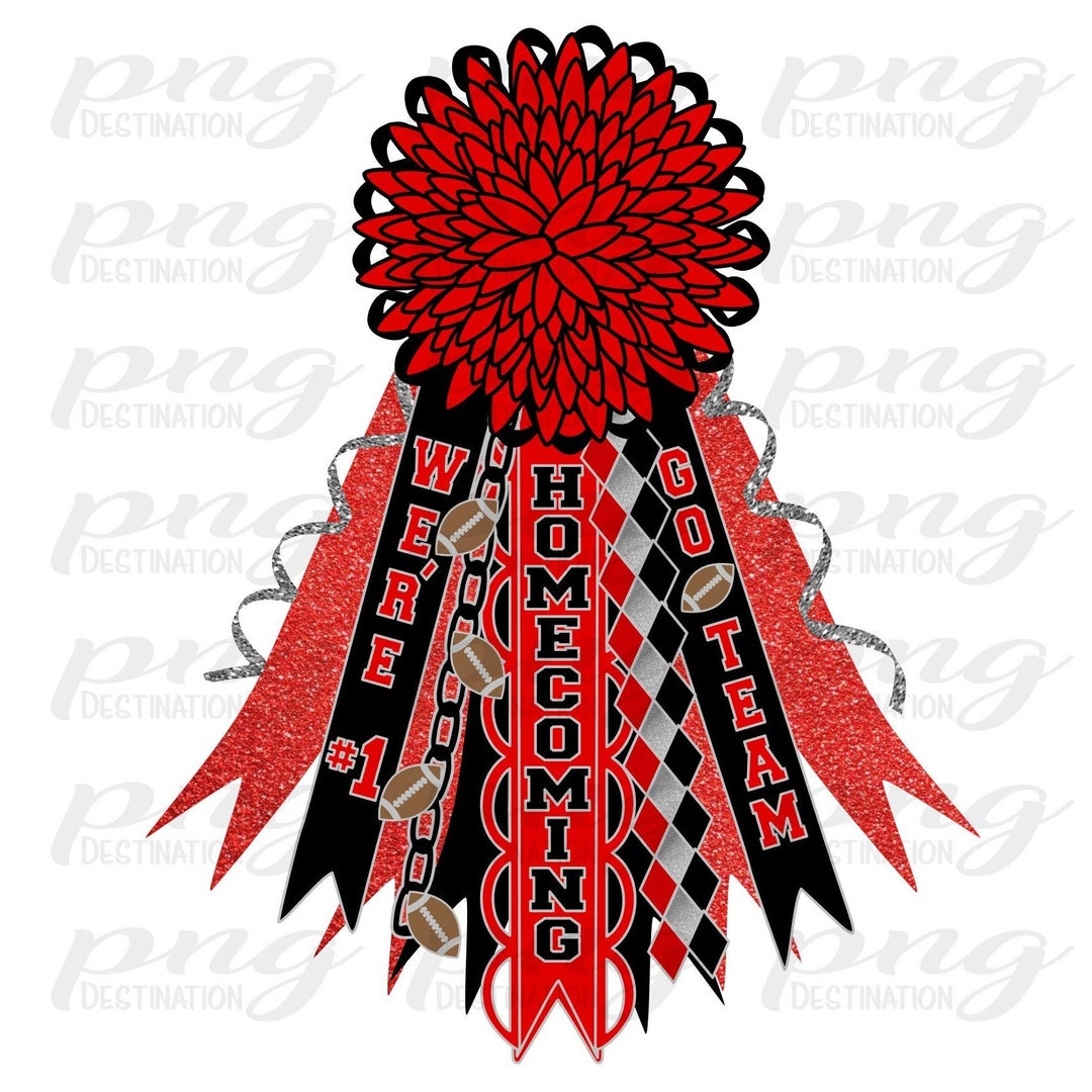 Red Homecoming Mum PNG /red Flower/shirt Mum/red Black Mum/school ...