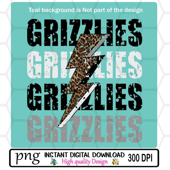 Grizzlies Black White Gray // Leopard Lightning Bolt // School - Etsy