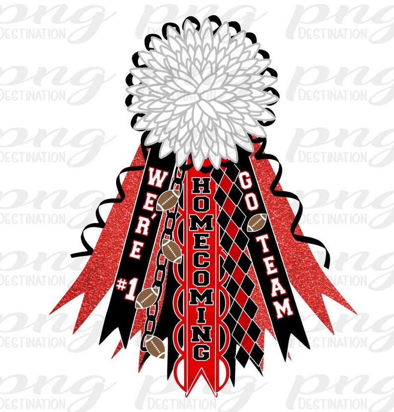 Red Homecoming Mum Png//white Black Red//white Flower Mum//shirt Mum ...