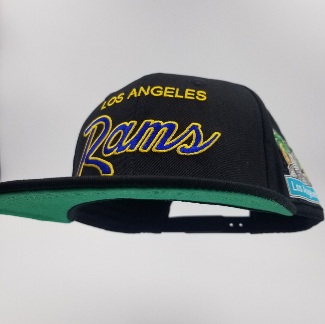 BRAND NEW Los Angeles Rams Vintage Style Snapback Hat W/custom Patches ...