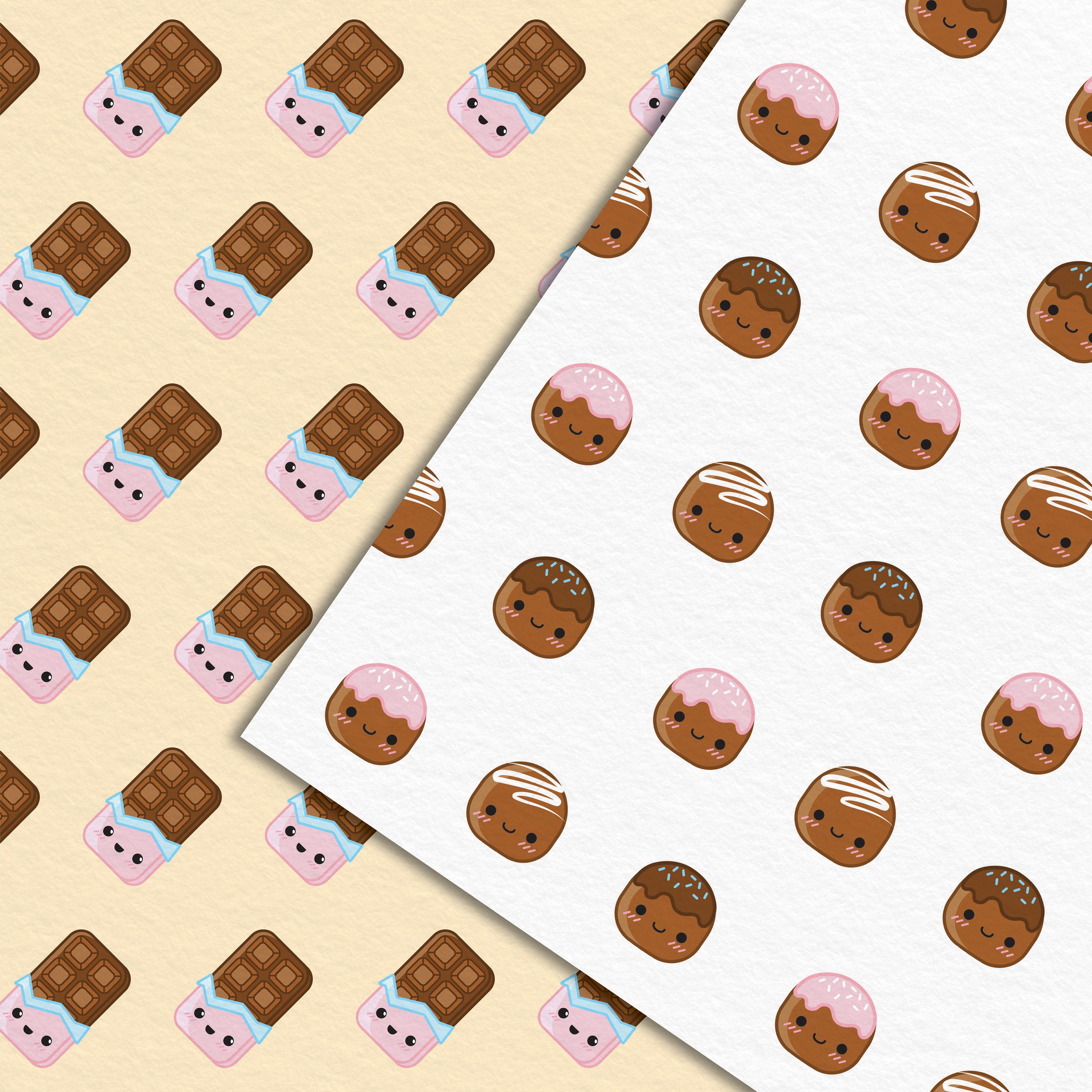 Sweet Treats Digital Papers, Sweets Patterns, Cute Desserts, Seamless ...