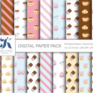 Sweet Treats Digital Papers, Sweets Patterns, Cute Desserts, Seamless ...