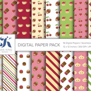 Sweet Treats Digital Papers, Sweets Patterns, Cute Desserts, Seamless ...