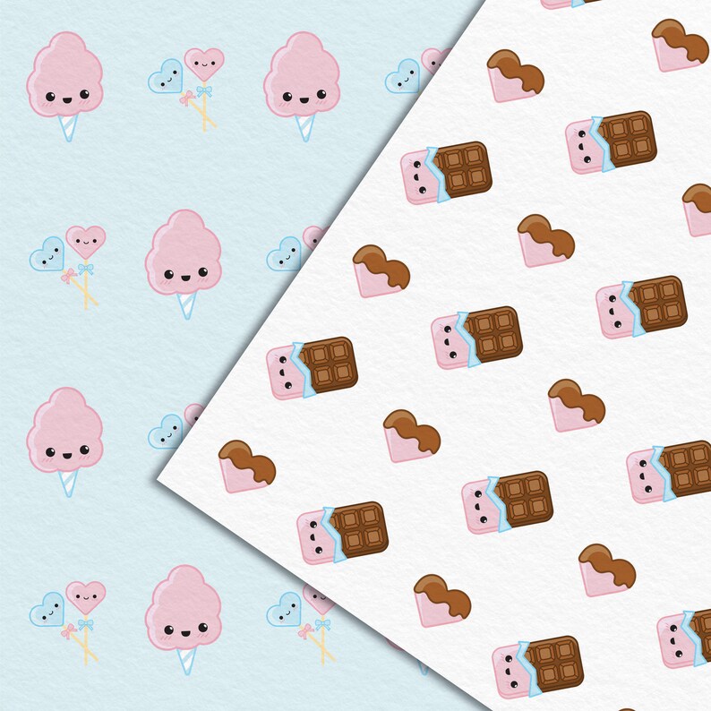 Sweet Treats Digital Papers, Sweets Patterns, Cute Desserts, Seamless ...