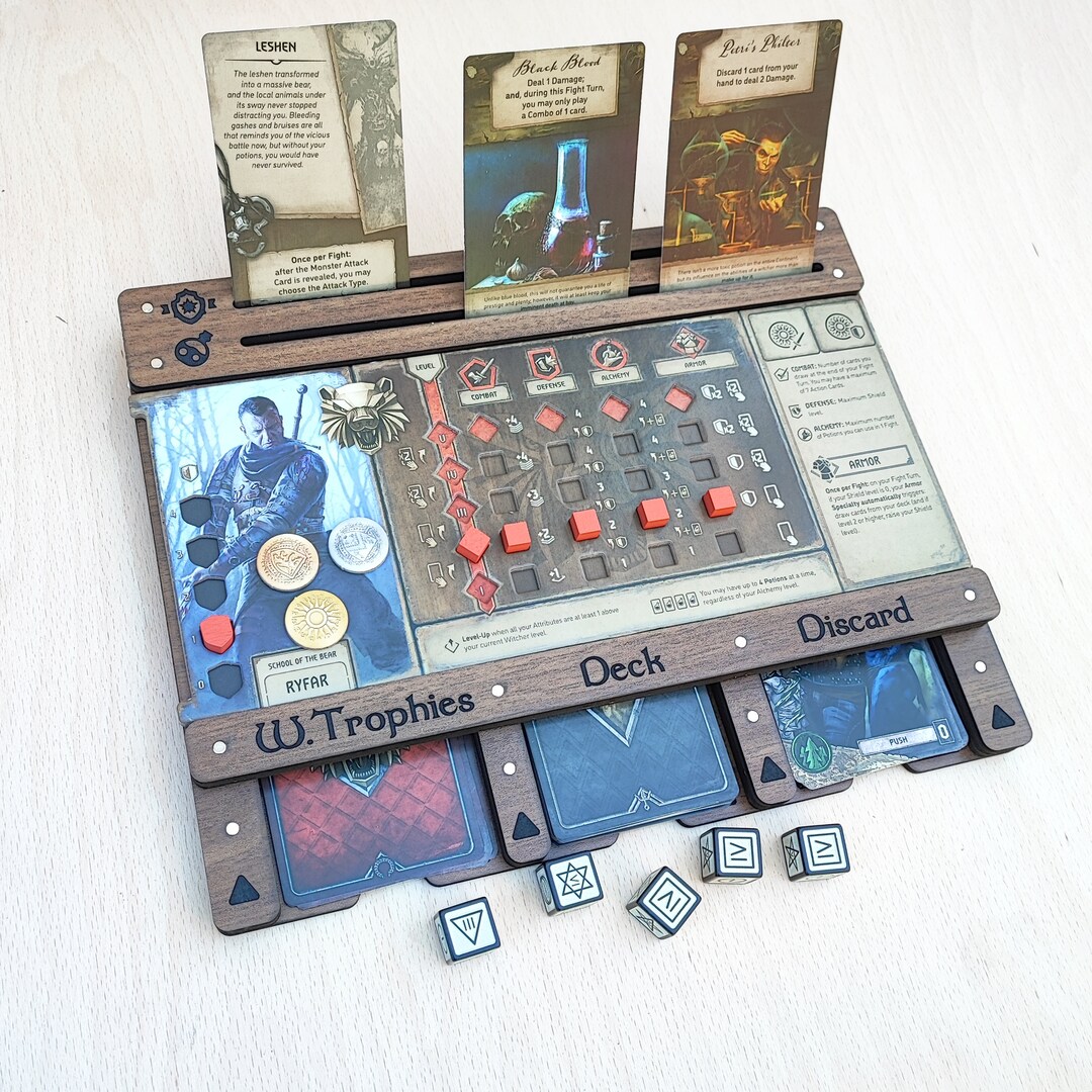 The Witcher Old World Board Game Dashboard and Save Box Magnetic Player ...