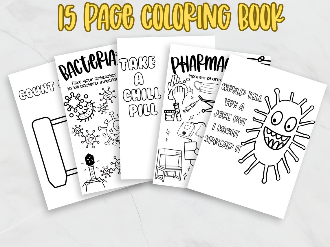 Cute Pharmacy Coloring Book | 15 Printable Pharmacy-themed Coloring ...