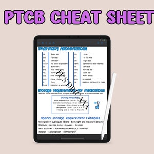 PTCB Cheat Sheet | Pharmacy Technician | Digital | Quick Notes - Etsy