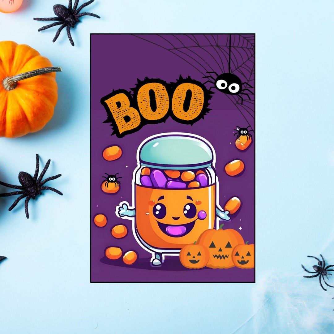 Happy Halloween Card| Cute Medicine Bottle Theme | Funny Pill Bottle ...