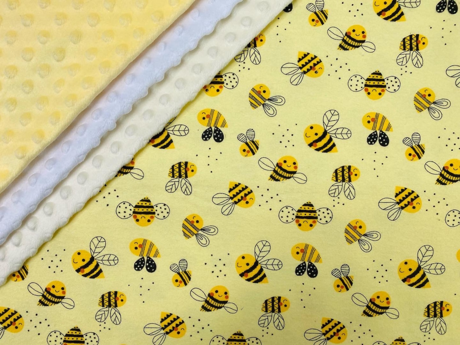 Bumble Bee Flannel and Minky Blanket Personalized Smiling Bee | Etsy