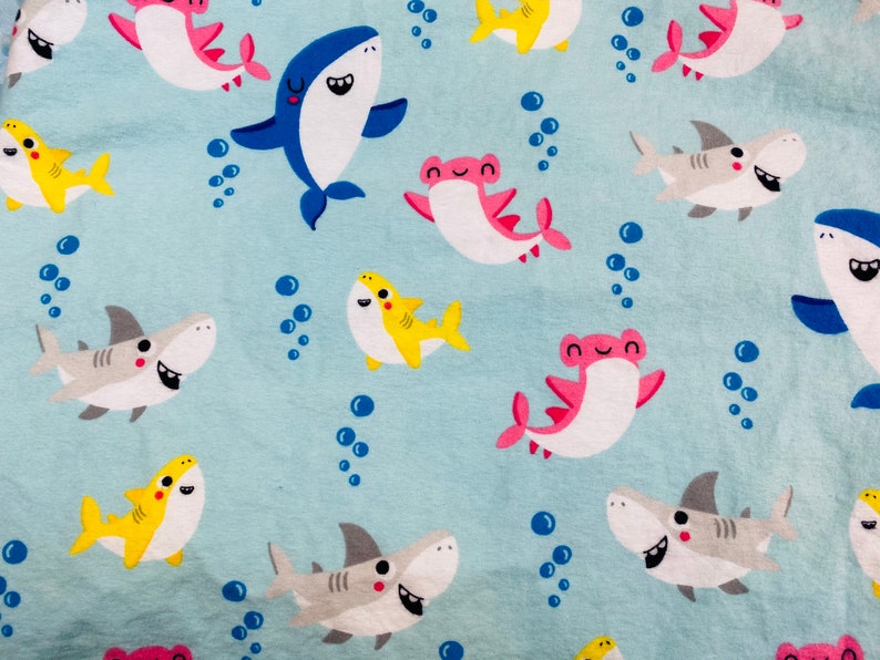 Sharks Flannel and Minky Baby Blanket, Personalized Baby Blanket or ...