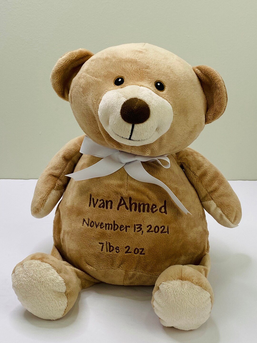 Teddy Bear With Name for Boy or Girl, Embroidered Plush Bear, Birth ...