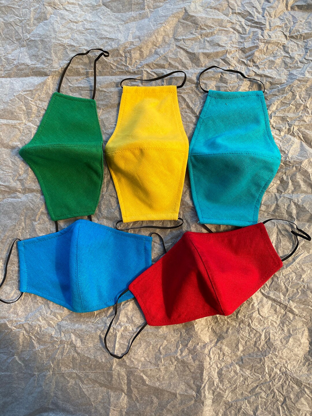 5 Face Masks Set Eco Friendly Kids Linen Face Mask Adult Cotton Face ...