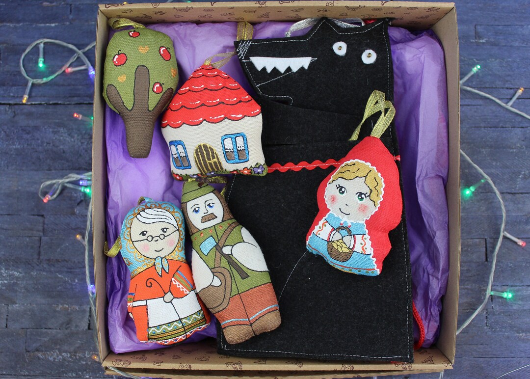 Textile Fairy Tale in a Handmade Box "little Red Riding Hood" Gift Set ...