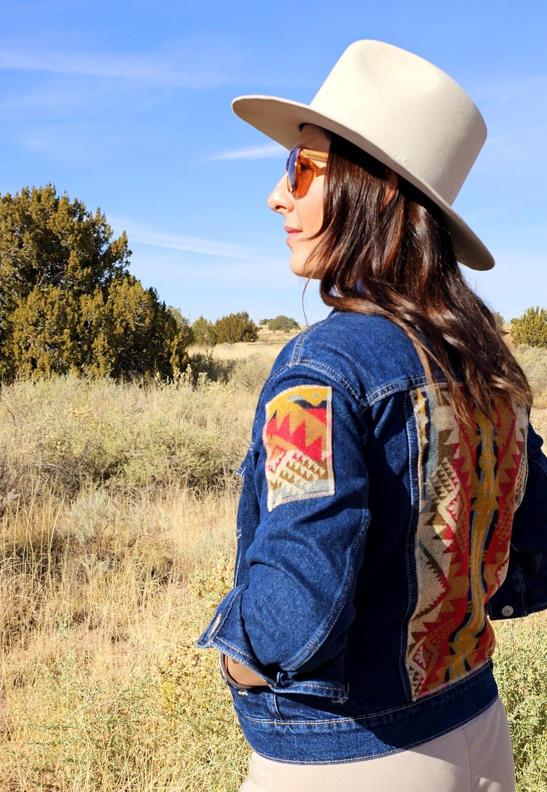 Western Denim Jacket, Upcycled Denim Jacket, Jean Jacket, Rodeo Jacket ...