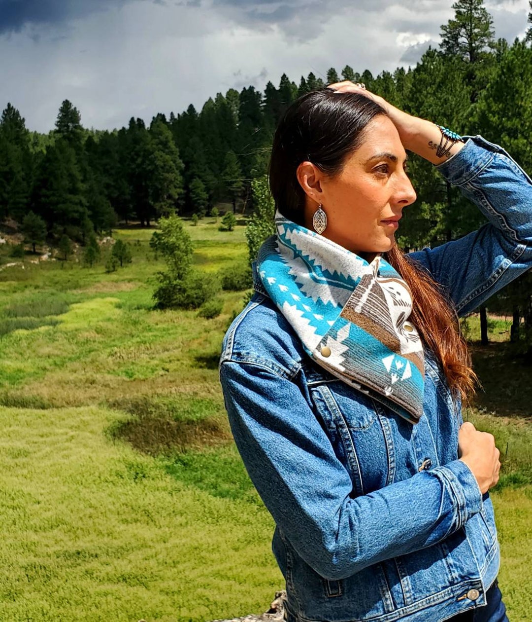 Western Neck Scarf, Women's Wool Cowl, Wild Rags, Buckaroo Cowl ...
