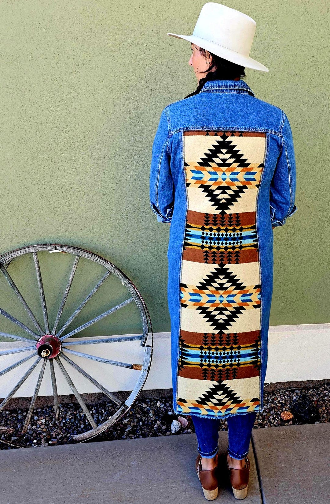 Women's Denim Duster Jacket, Denim Trench Coat, Western Denim Jacket ...