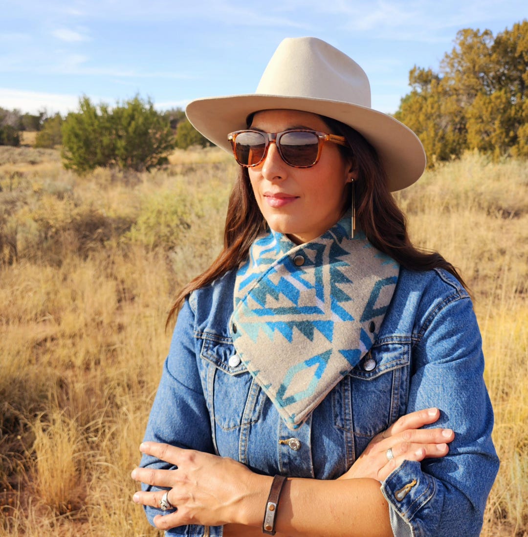 Western Wool Cowl Scarf, Neck Wrap, Gift for Women, Neck Gaiter, Aztec ...