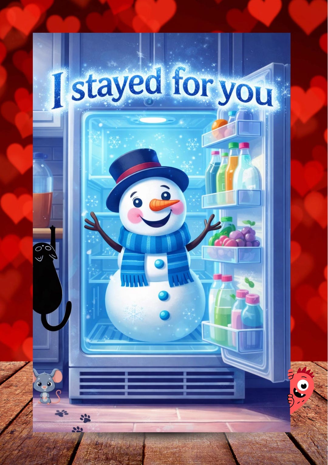 Cute Snowman Valentines Day Card - for Her Him Partner Boyfriend GF - Etsy