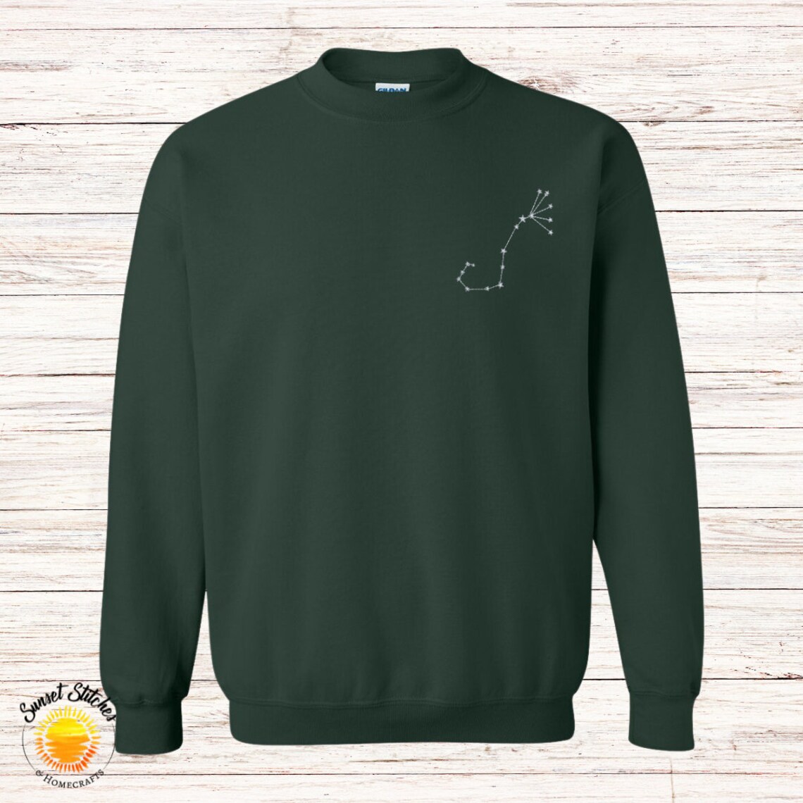 Scorpio Constellation Embroidered Sweatshirt, Zodiac Sweater - Etsy