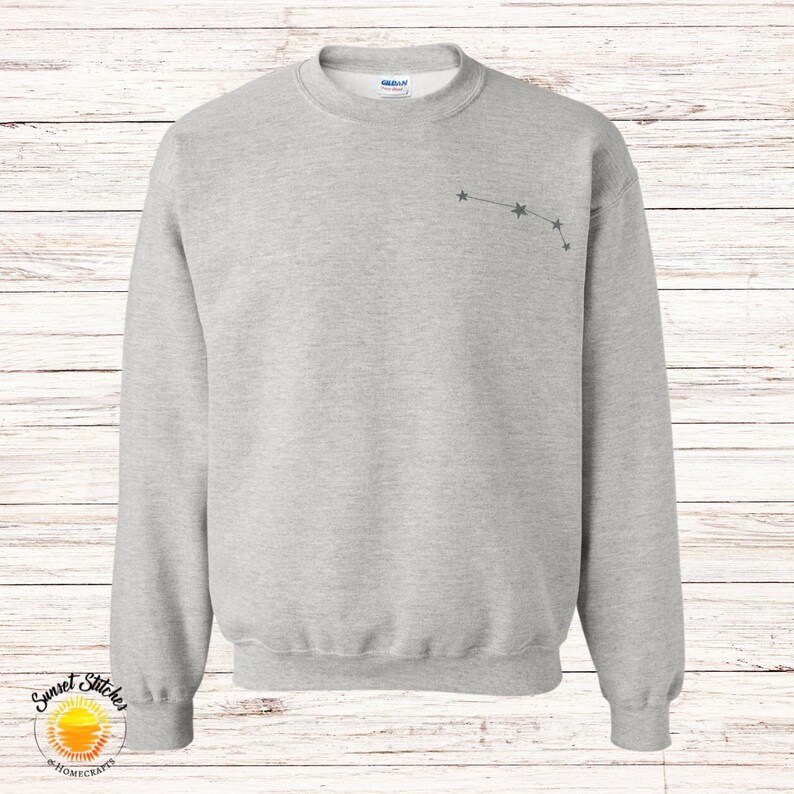 Aries Constellation Embroidered Sweatshirt, Zodiac Sweater - Etsy