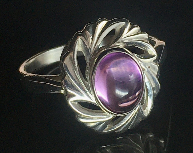 Vintage Original Soviet Silver 925 Ring With Amethyst USSR - Etsy