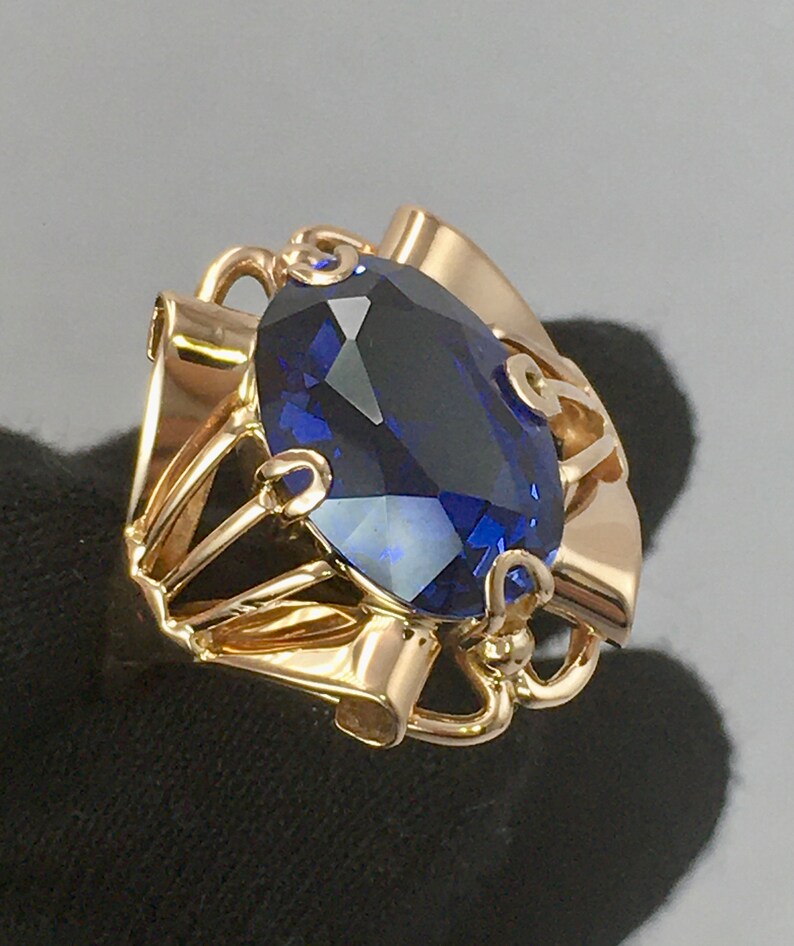 Vintage Original 583 Gold Ring Solid Gold 14k Corundum Ring - Etsy