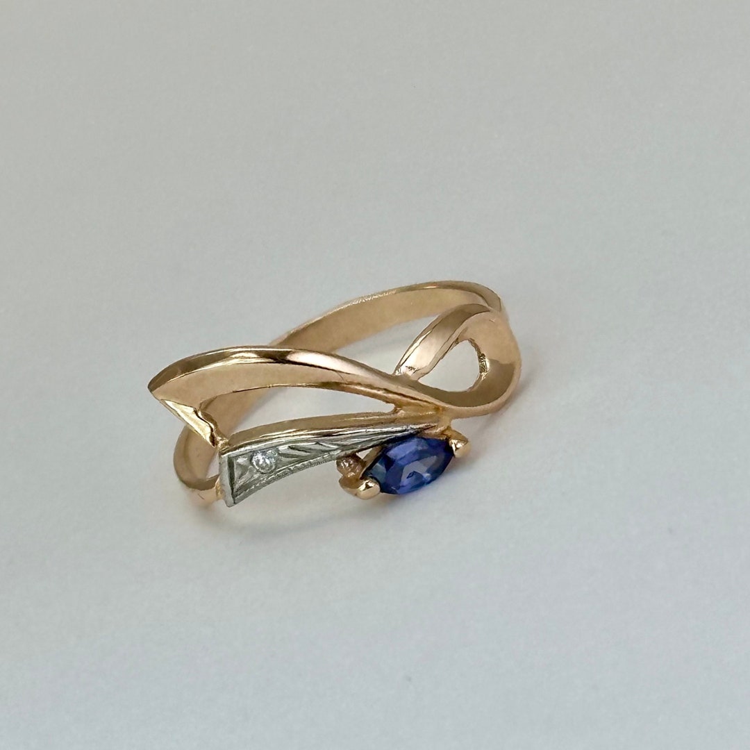 Small Vintage Original Solid Gold 585 14k Ring, Rose Gold Ring, Small ...