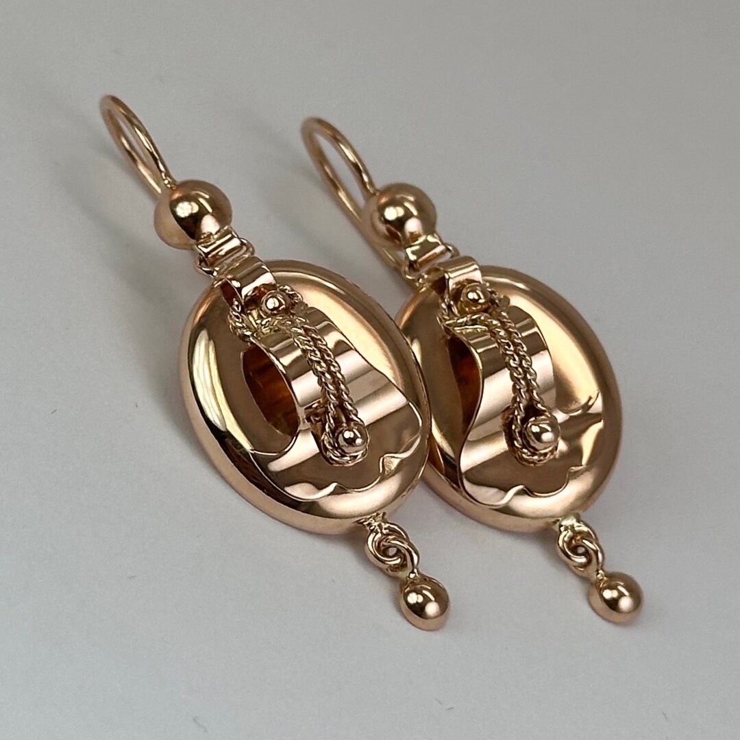 Vintage Original Solid Rose Gold 583 14k Earrings, Samovary Earrings ...