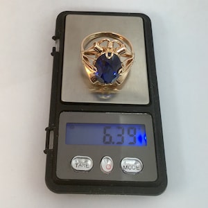 Vintage Original 583 Gold Ring, Solid Gold 14k, Corundum Ring, Rose ...