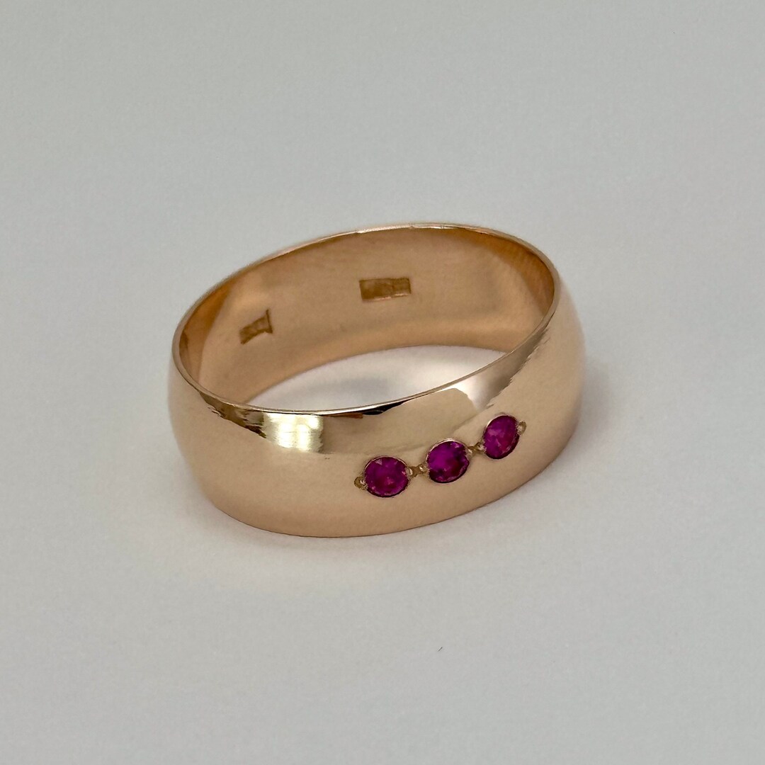 Vintage Original Rose Gold 583 14k Ring With Ruby, Ruby Ring, 583 Gold ...