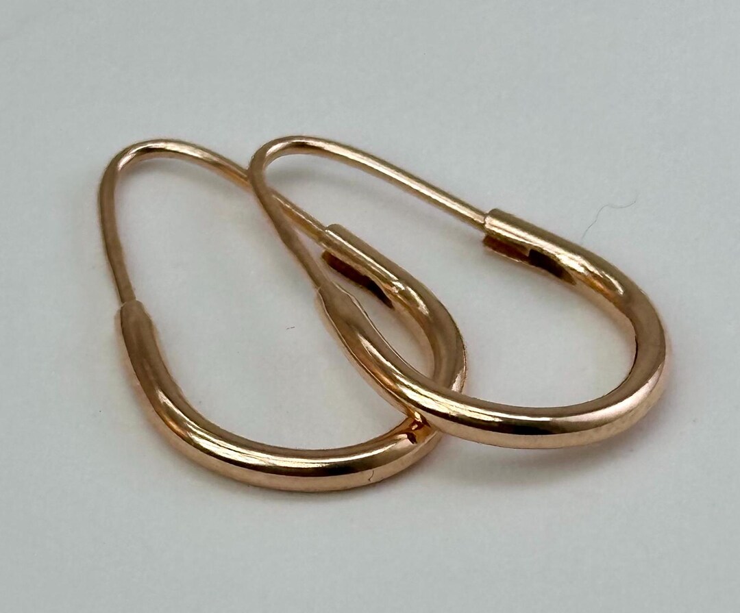 Vintage Original Solid Rose Gold 585 14k Earrings, Ukrainian Gold, Rose Gold Earrings, Retro ...