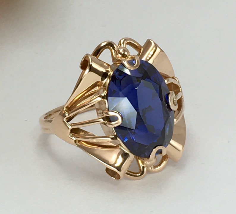 Vintage Original 583 Gold Ring Solid Gold 14k Corundum Ring - Etsy