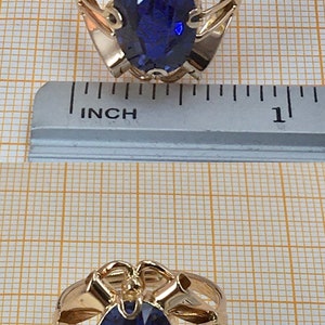 Vintage Original 583 Gold Ring, Solid Gold 14k, Corundum Ring, Rose ...