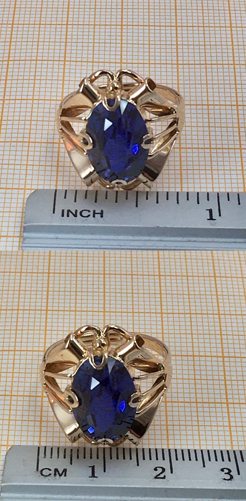 Vintage Original 583 Gold Ring Solid Gold 14k Corundum Ring - Etsy