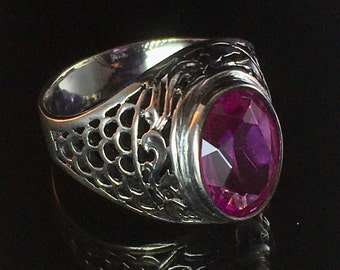 Vintage Original Soviet Silver 925 Ring With Amethyst USSR - Etsy