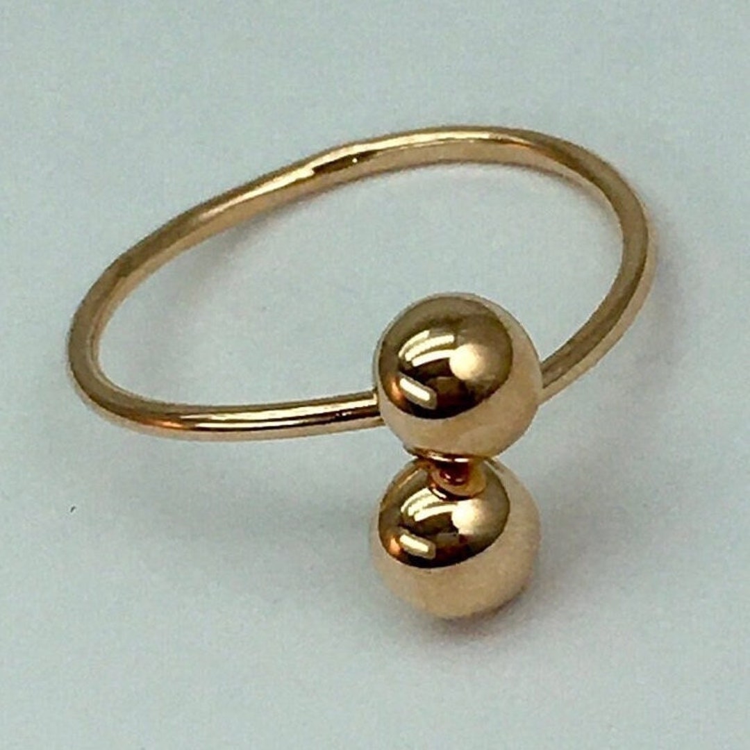 Vintage Original 583 Gold Ring, 14k Gold Ring, Kiss Ring, Ball Ring ...
