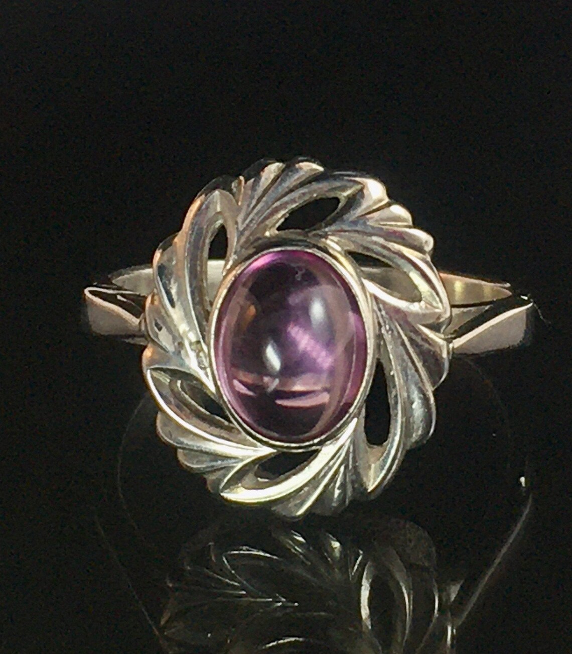 Vintage Original Soviet Silver 925 Ring With Amethyst USSR - Etsy
