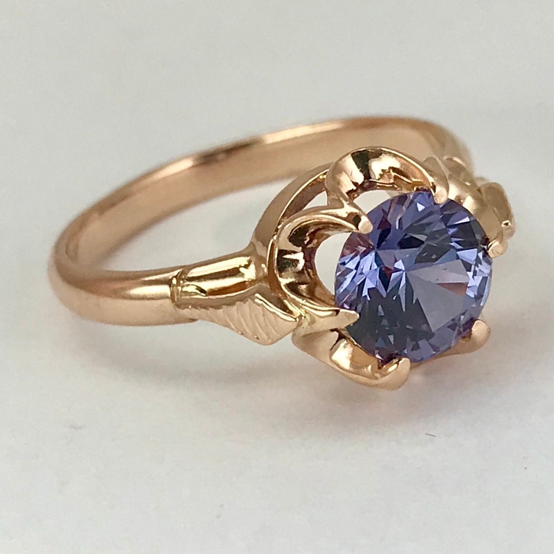 Vintage Original 583 Gold Ring, 14k Rose Gold Ring, Alexandrite Ring ...