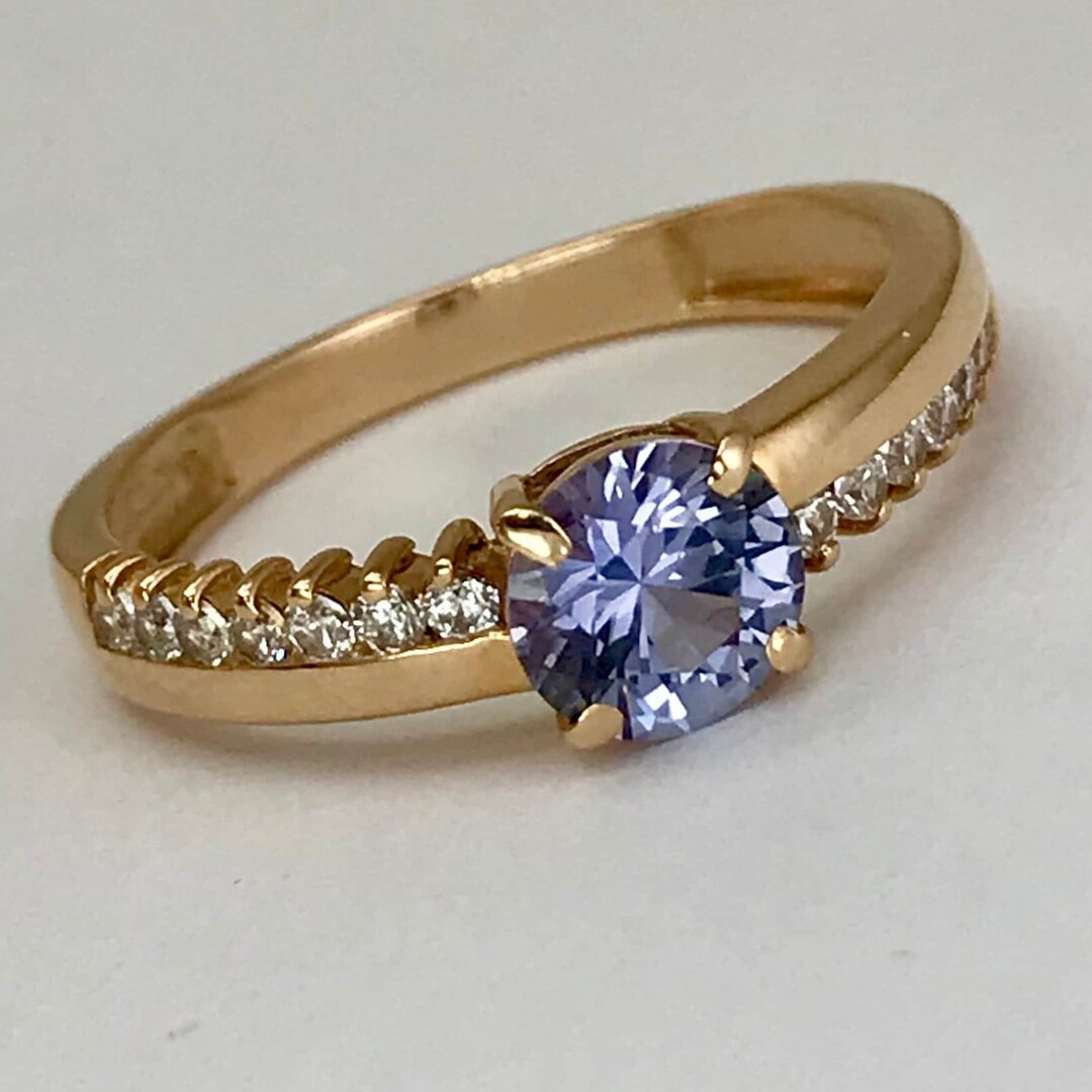 Vintage Original Solid Rose Gold 14k Ring With Alexandrite - Etsy