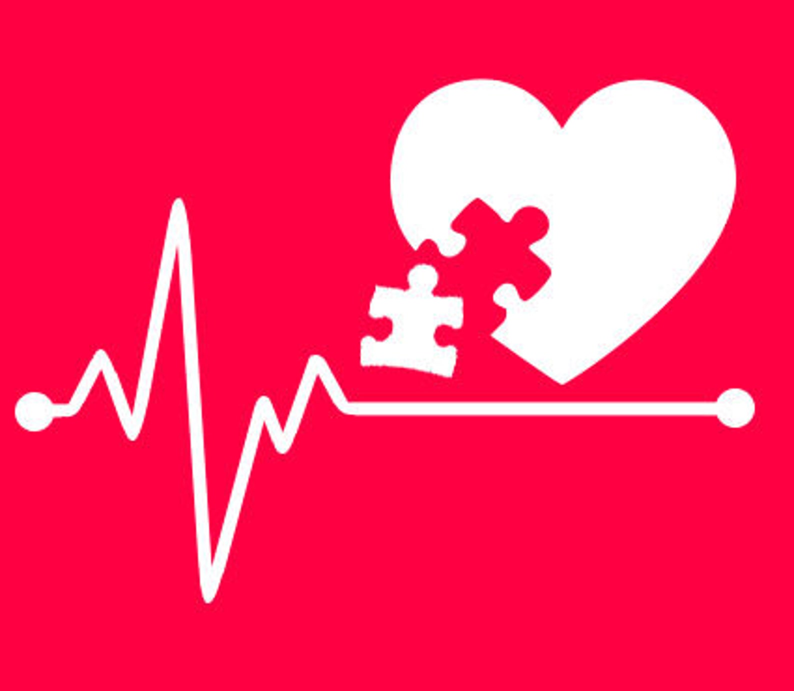Heart Beat Line With Heart Autism Awareness Sticker Decal for Cars ...