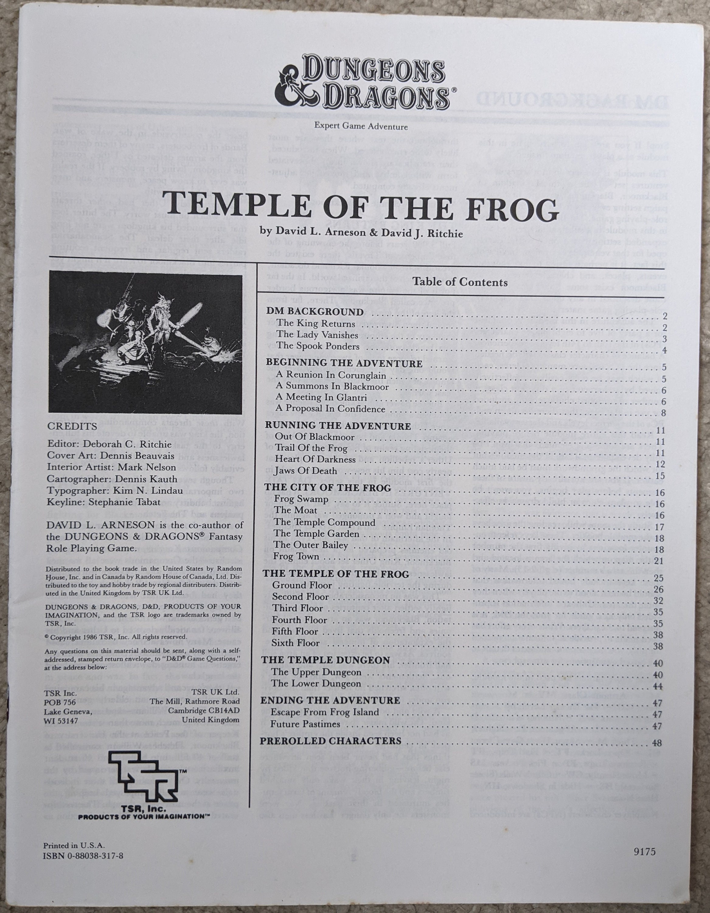 DA2 Temple of the Frog Dungeons Dragons 9175 TSR 1986 VG/VF - Etsy
