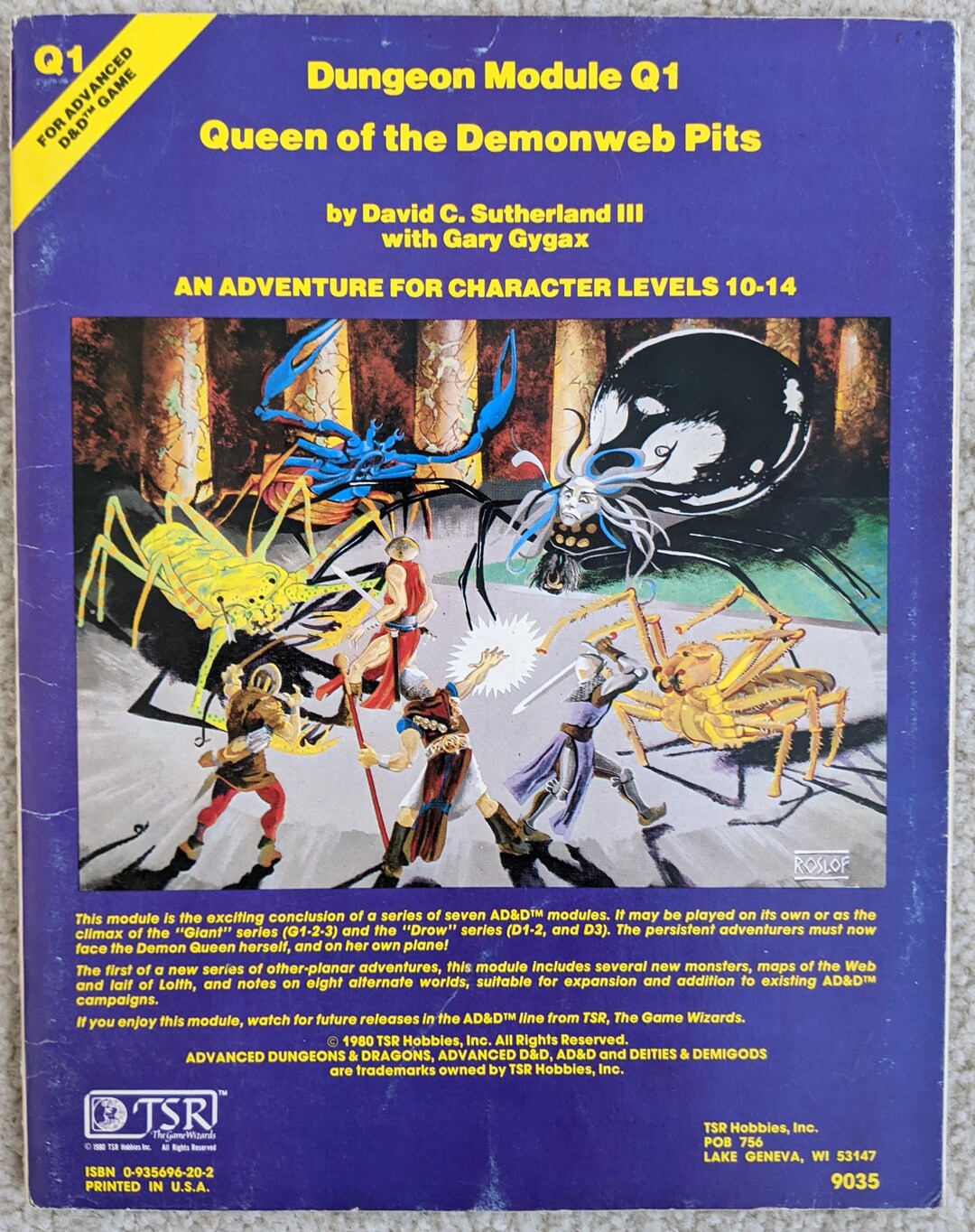 Q1 Queen of the Demonweb Pits Dungeons Dragons 9035 TSR 1980 Good - Etsy