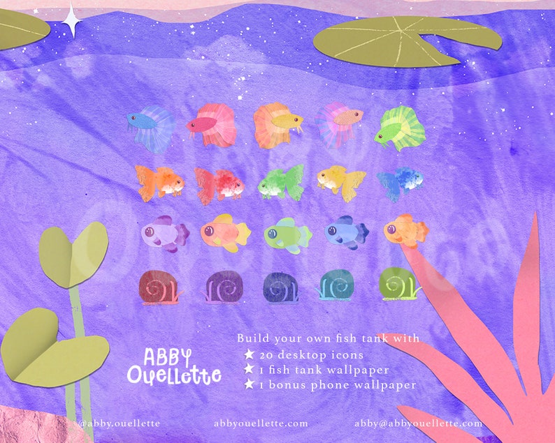 Fish Tank Desktop Pack - Etsy