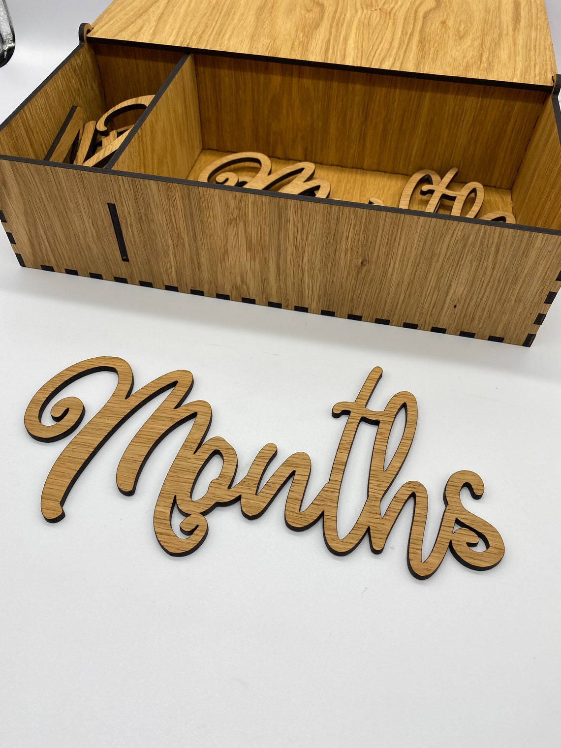 Digital CUT File baby Milestone Box With Words and Months | Etsy