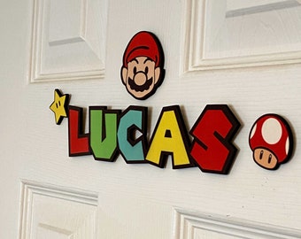 Mario Personalised Door / Room / Games Room Sign - Etsy