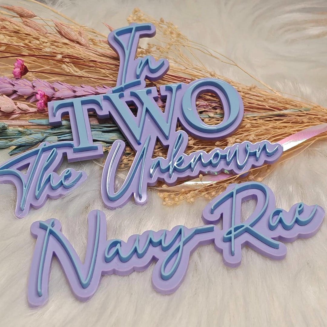 In TWO the Unknown Cake Topper: Acrylic 2nd Birthday Keepsake / 2nd ...